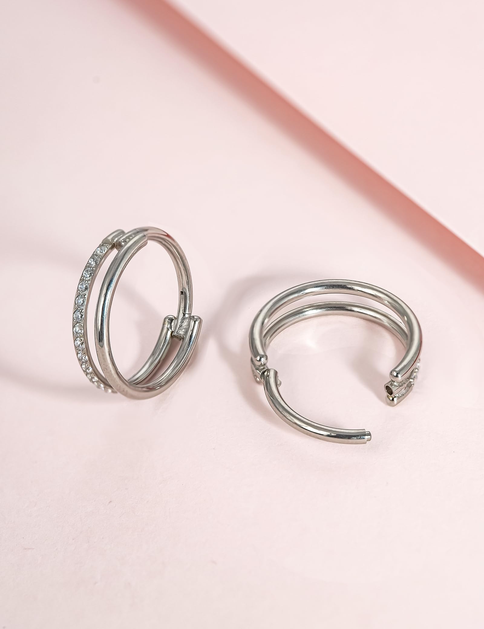 G23 Pure Titanium Huggie Hoop Earrings,12mm Hypoallergenic for Sensitive Ears Pave Cubic Zirconia (18G(1.0mm) Silver)