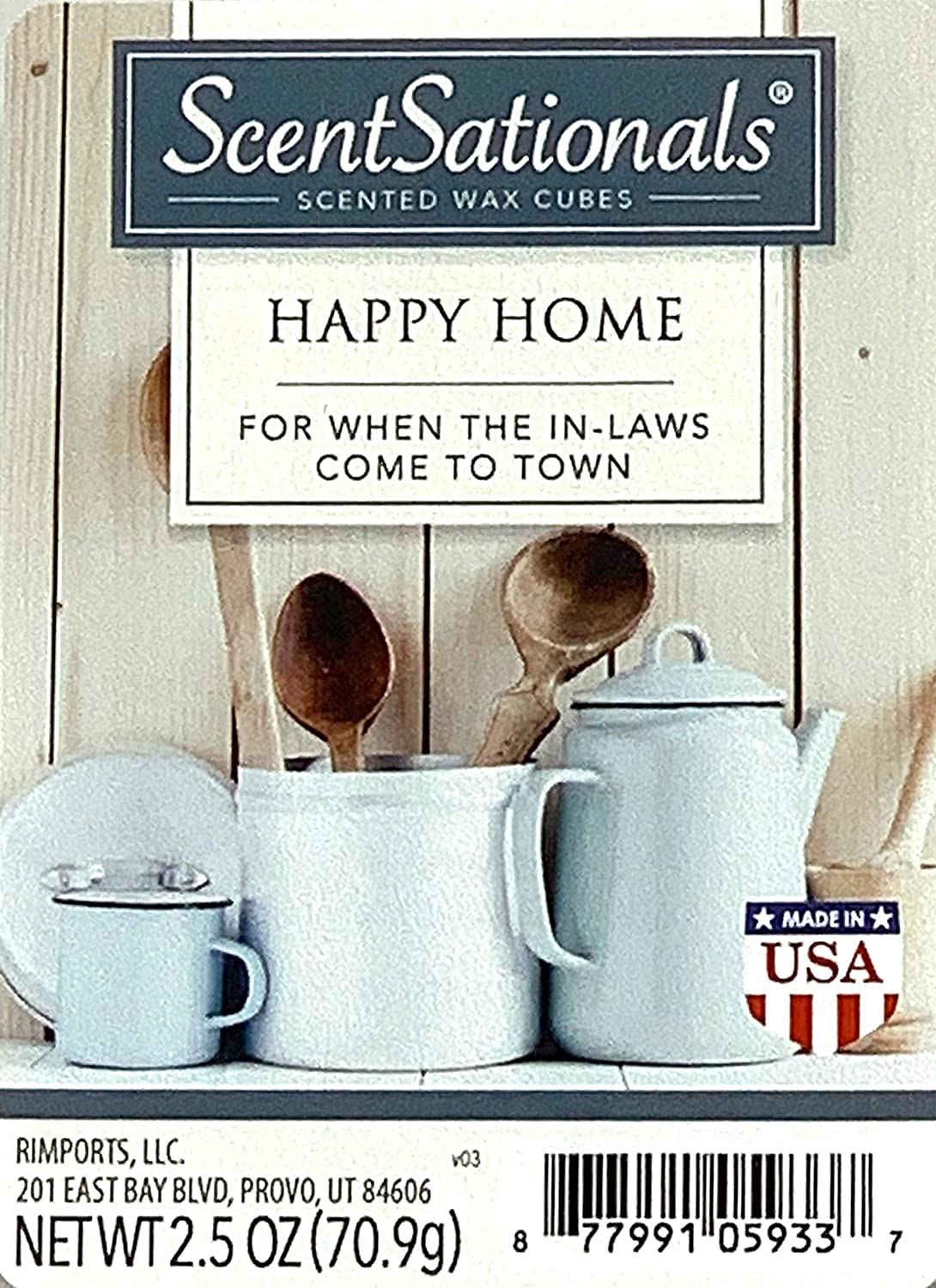 Scentsationals Scented Wax Cubes - Happy Home - Fragrance Wax Melts Pack, Electric Home Warmer Tart, Wickless Candle Bar Air Freshener, Spa Aroma Decor Gift - 2.5 oz (4-Pack)