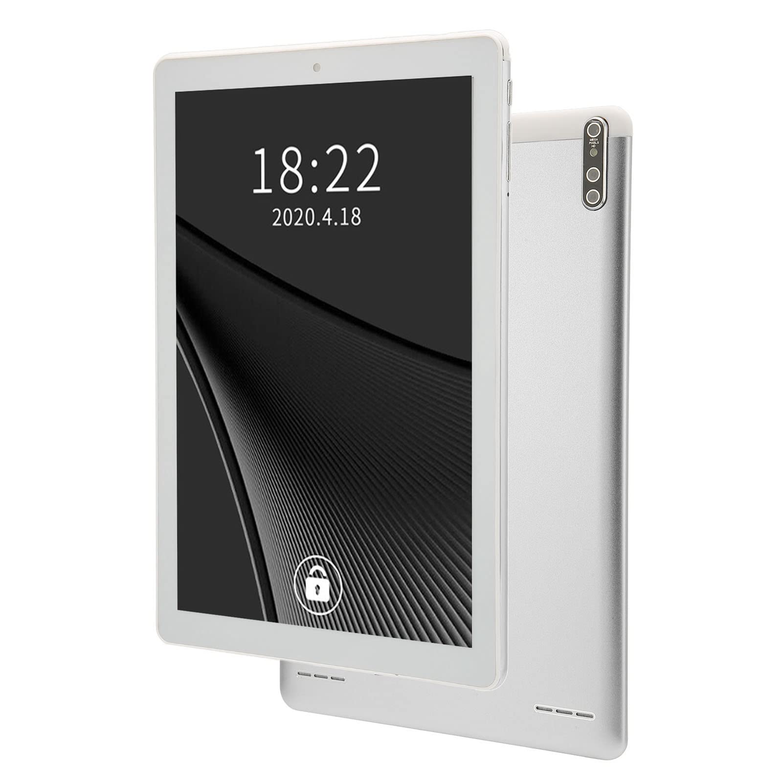 LBEC Tablet, Dual Cards Dual Standby for 11 8 Core 10 Inch Tablet 100240V HD IPS Screen 3GB RAM 64GB ROM Silver for School for Daily for Women (US Plug)