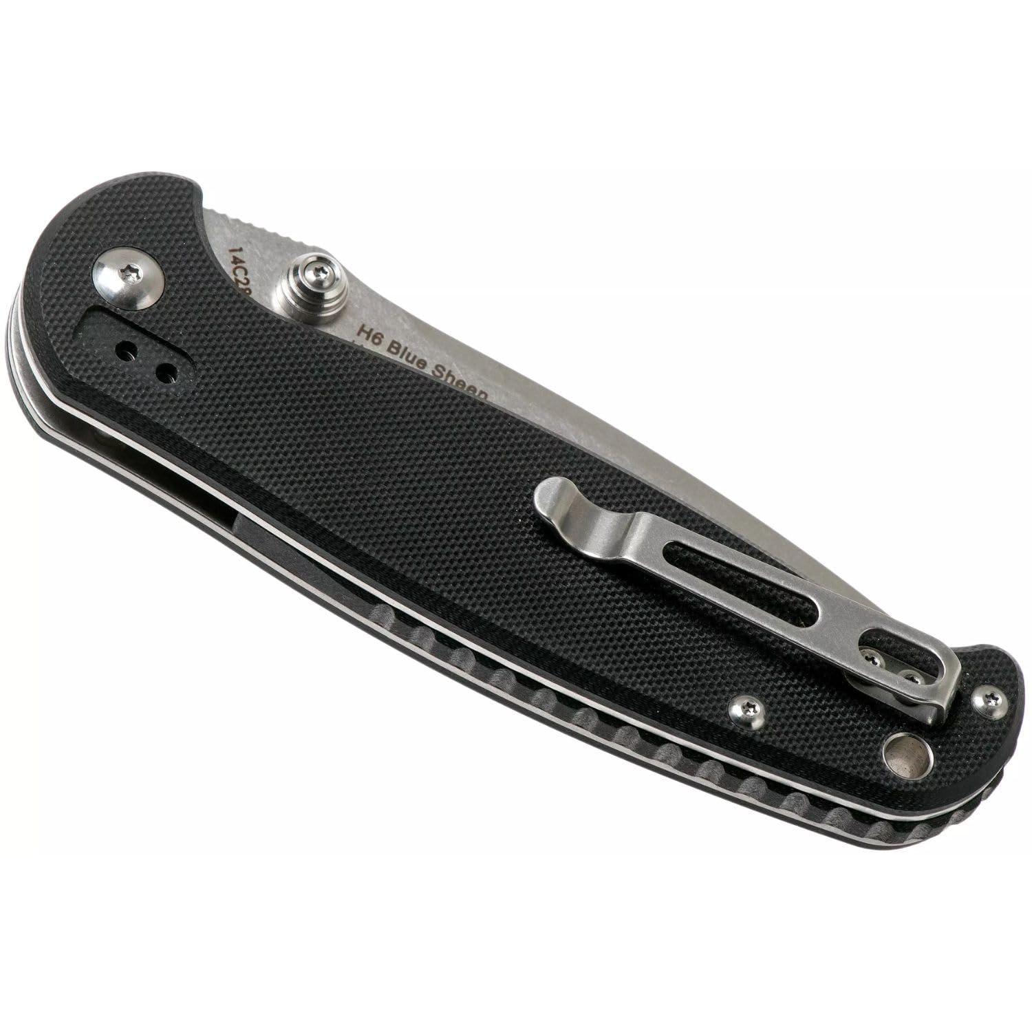 Real Steel Knives H6 Blue Sheep Folding Knife - 3.74" Alleima 14C28N Stonewashed Blade, Black G10 Handle, Liner Lock - Perfect for Camping, and Daily Cutting Tasks - Hunting Knife for Men Women
