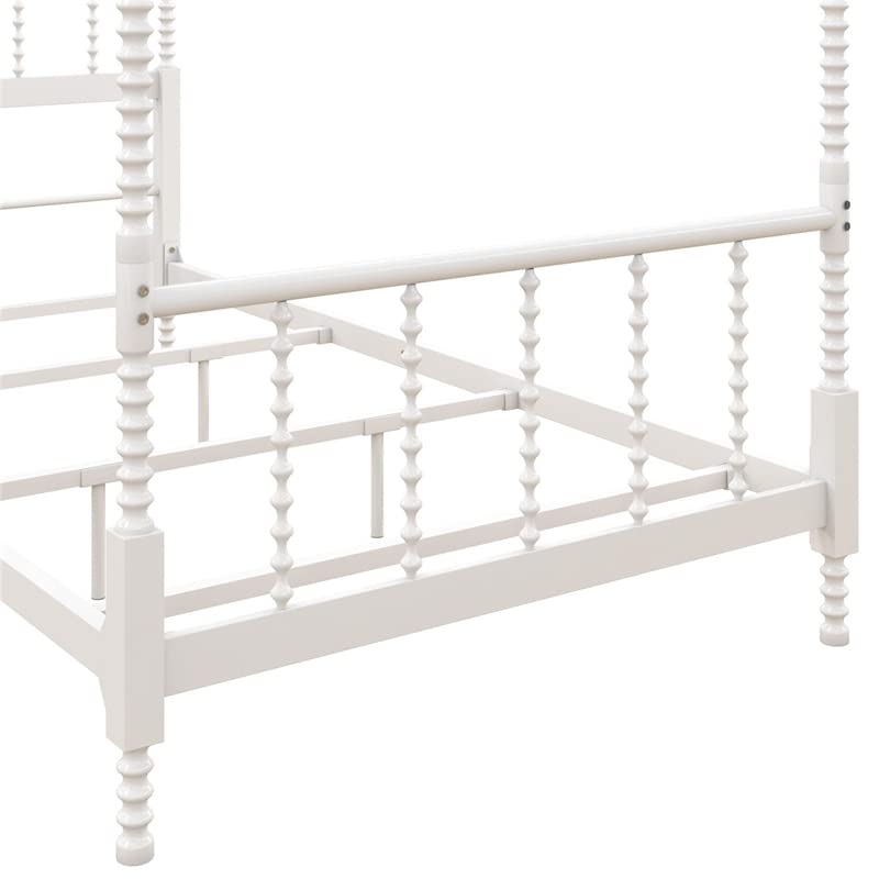 DHP Emerson Metal Canopy Bed in Twin Size Frame in White