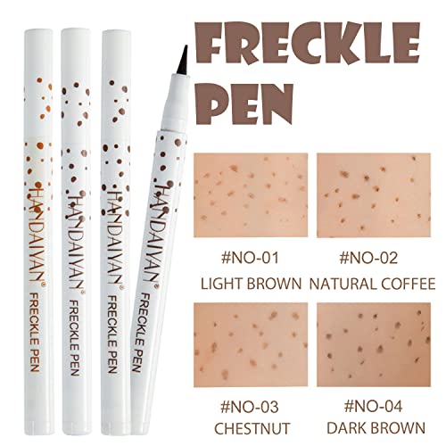 Freckles Pen, 2 Color Natural Freckles Makeup Pens Waterproof Long-Lasting Quick-Dry Pen, Natural Like-real Makeup, Easy Makeup Tool For a Natural Sun-kissed Makeup, Light Brown&Natrual Coffee