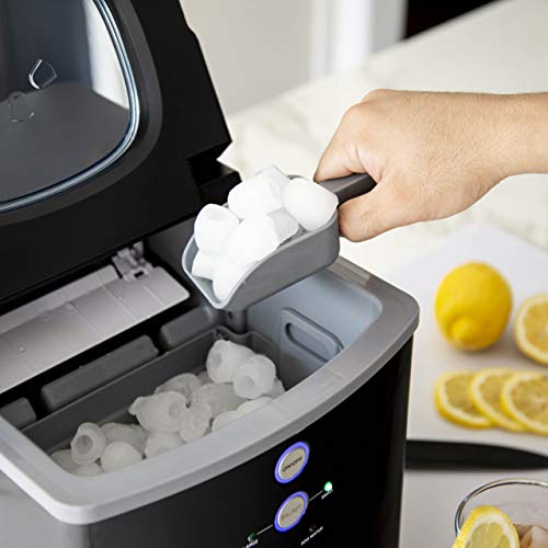 NewAir Black Portable Ice Maker | First Batch In Under 10 Minutes And 33 lb Daily | 2 Ice Size Bullets Daily, Perfect Machine For Kitchen Countertops, and RV NIM033BK00