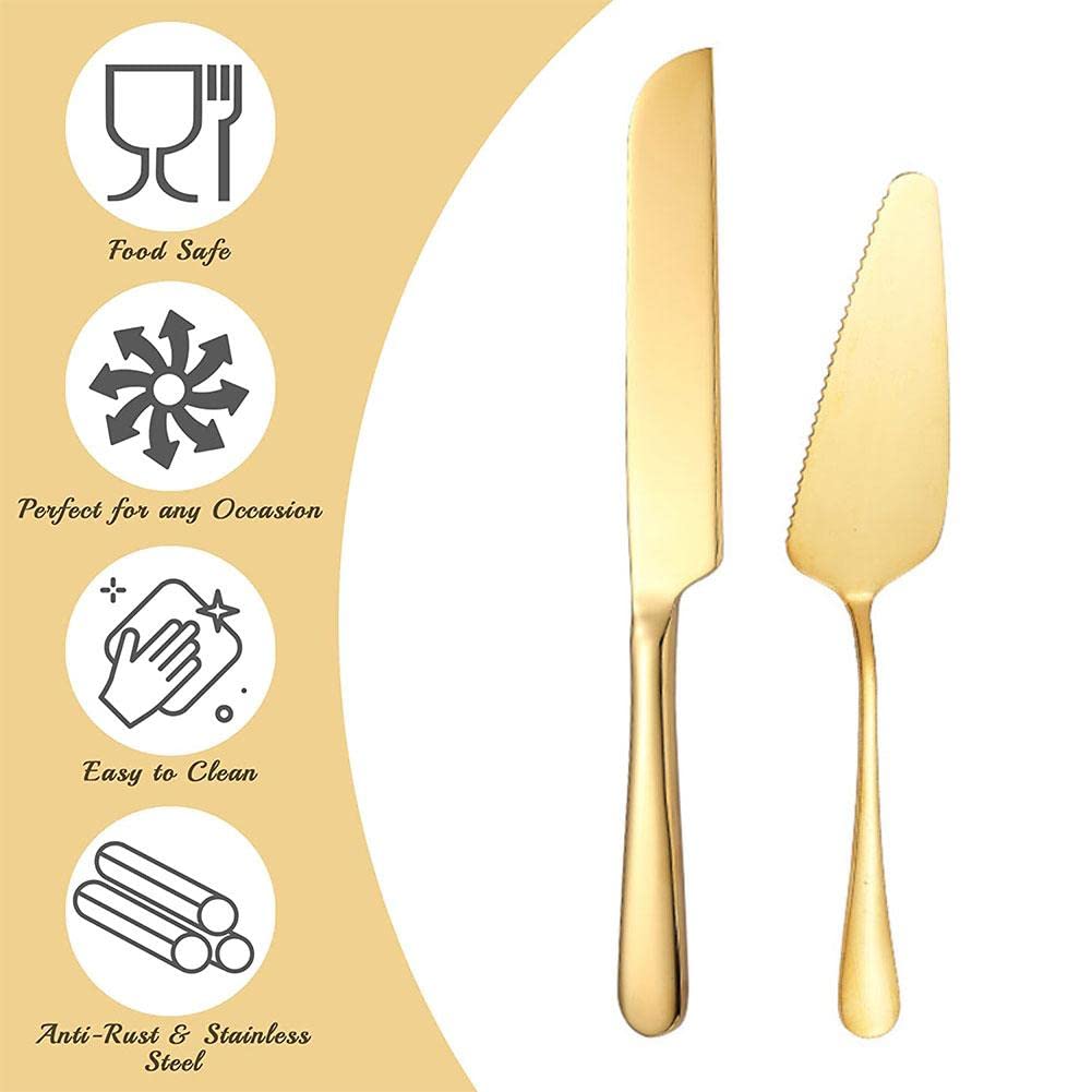 GUANLI Wedding Cake Knife and Server Set,Stainless Steel Cake Cutting Set For Wedding Holiday Thanksgiving Parties