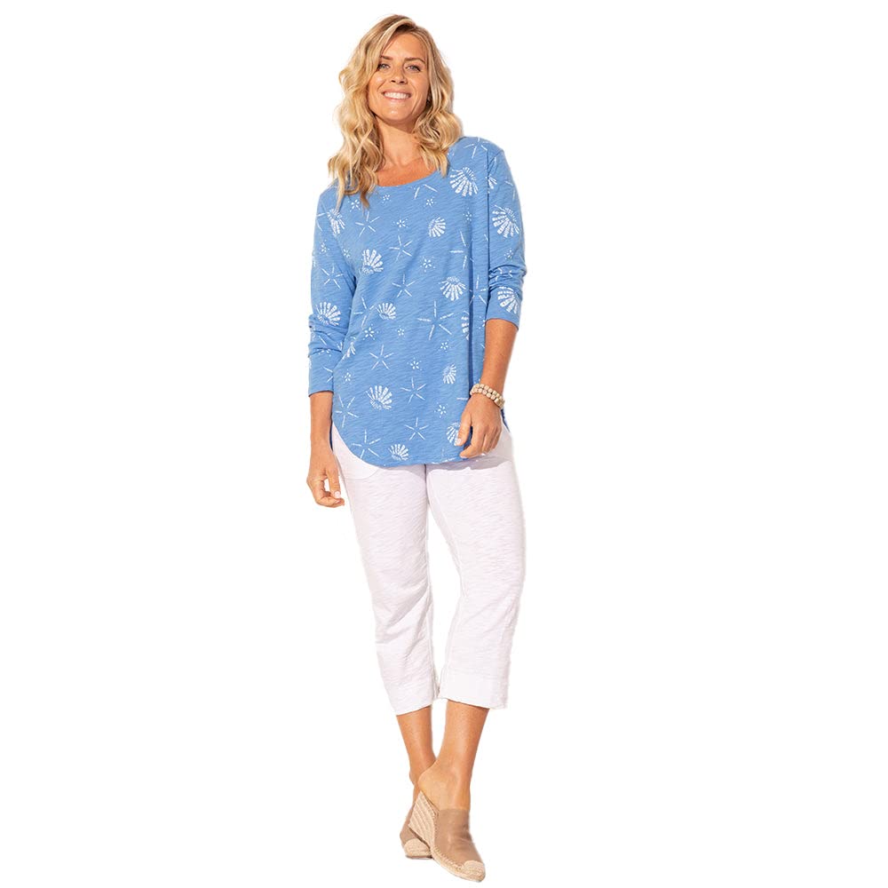 Escape by Habitat Ocean Front Print High-Low Tee- 11004