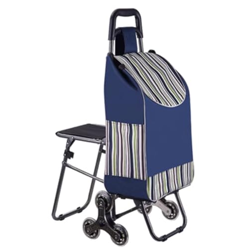 Generic Climb Stairs Hand Truck Portable Shopping Trolley Large Capacity Hand Truck Folding Shopping Cart for Home Shop Garage,Can Hold 330 Lbs (A)