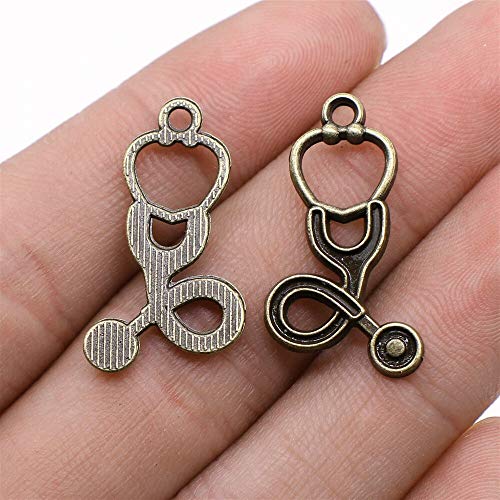 KOH 20pcs 27x16mm Medical Equipment Stethoscope Charms For Jewelry Making Stethoscope Charms - KC Gold