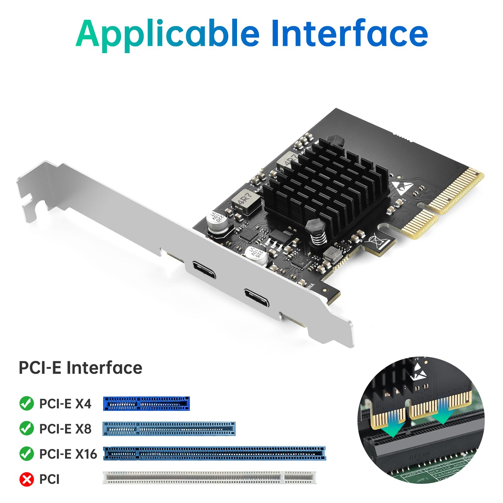 ELUTENG PCIE USB 3.0 Card 4 Ports PCI Expree to USB Expansion Card Super Speed 5Gbps PCI-e USB3 Hub Controller Adapter for Windows 10/8.1/8/7/XP/Vista