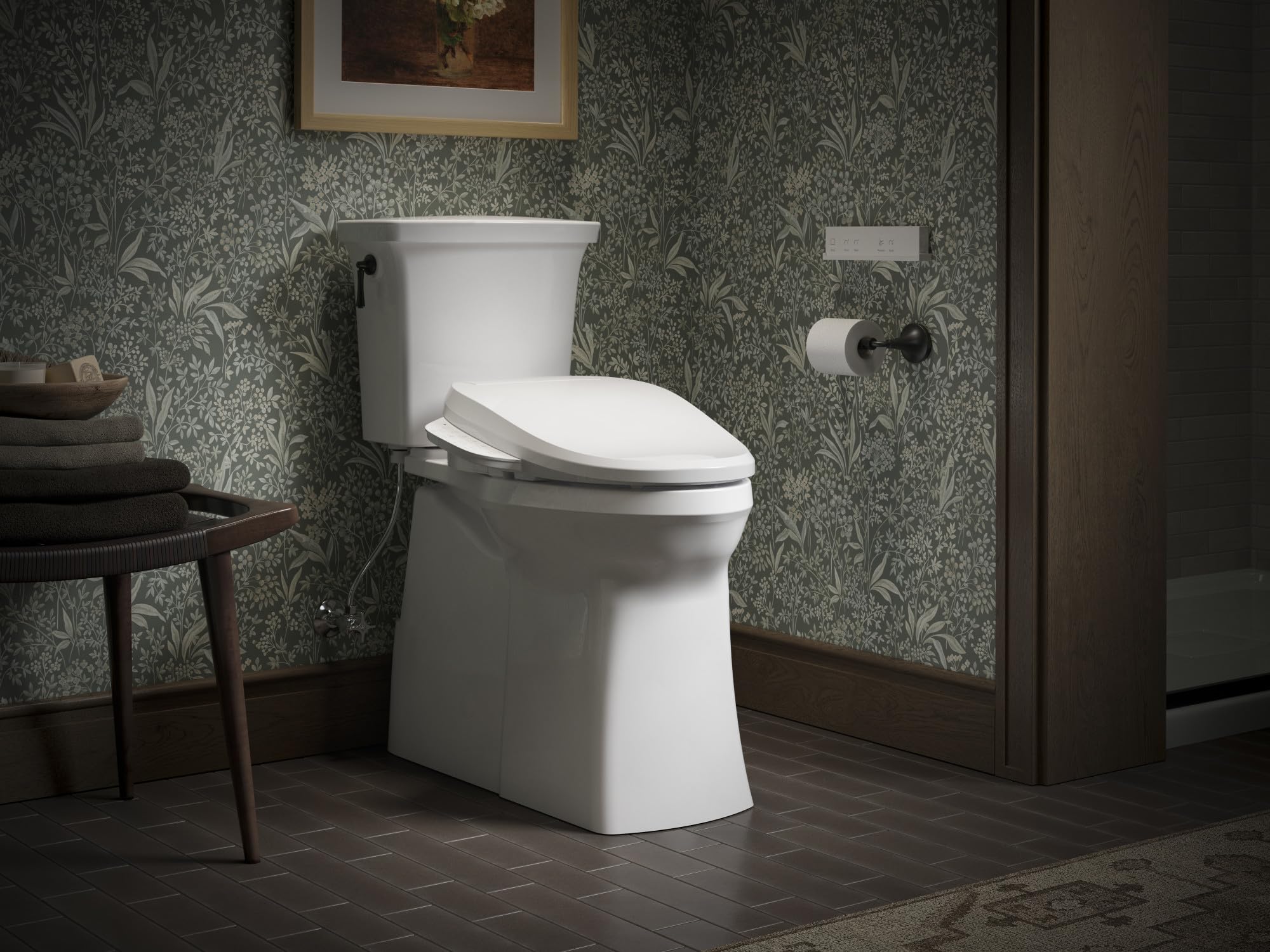 KOHLER 28229-0 K-28229-0 PureWash E725 Elongated Bidet Toilet Seat with Remote Control, White