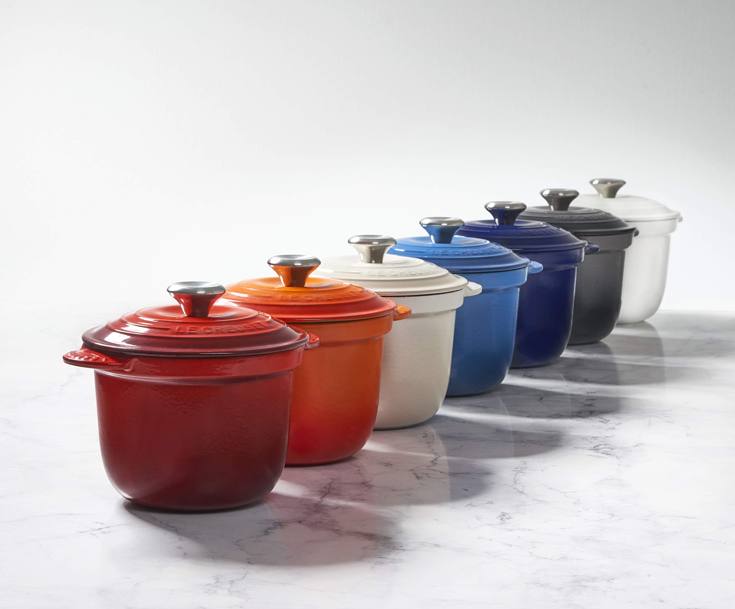 Le Creuset Enameled Cast Iron Rice Pot with Lid & Stoneware Insert, 2.25 qt., Oyster