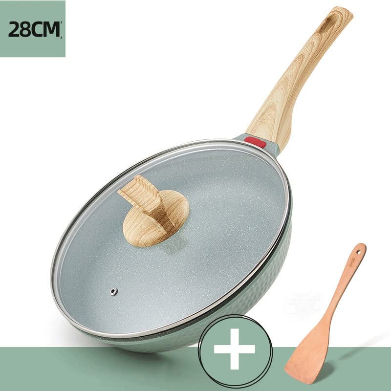 DHTDVD Medical Stone Pan Nonstick Pan Steak Frying Pan Pancake Pan Household Frying Pan with Lid