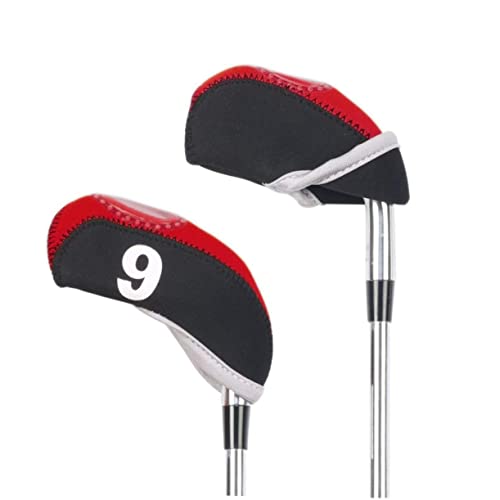 GAFOKI Golf Skort Golf Skort Golf Skort Golfing Accessories 10 pcs Red Golf Putter Headcover Club Covers Iron and Numbers with Neoprene Black Golf Iron Covers Golf Iron Covers Golf Iron Covers