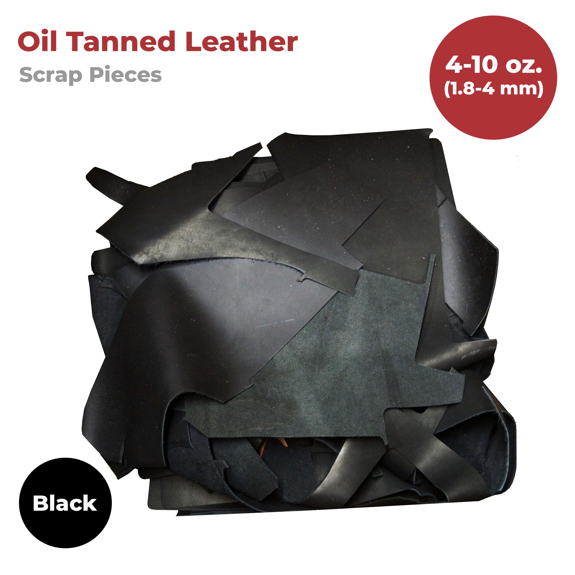 ELW 6-10 oz (2.4-4mm) Thickness, 2 LB Vegetable Tanned Leather Scraps, Heavyweight, Cowhide Remnants Full Grain Leather for Tooling, Holsters, Knife Sheath, Carving, Embossing, Stamping