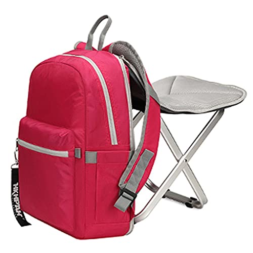 FHDGH 2 in 1 Folding Fishing Chair Bag Backpack Lightweight Backpack Stool Combo Backpack for Camping Fishing Hiking Picnic BBQ (Color : Black, Size : As Shown)