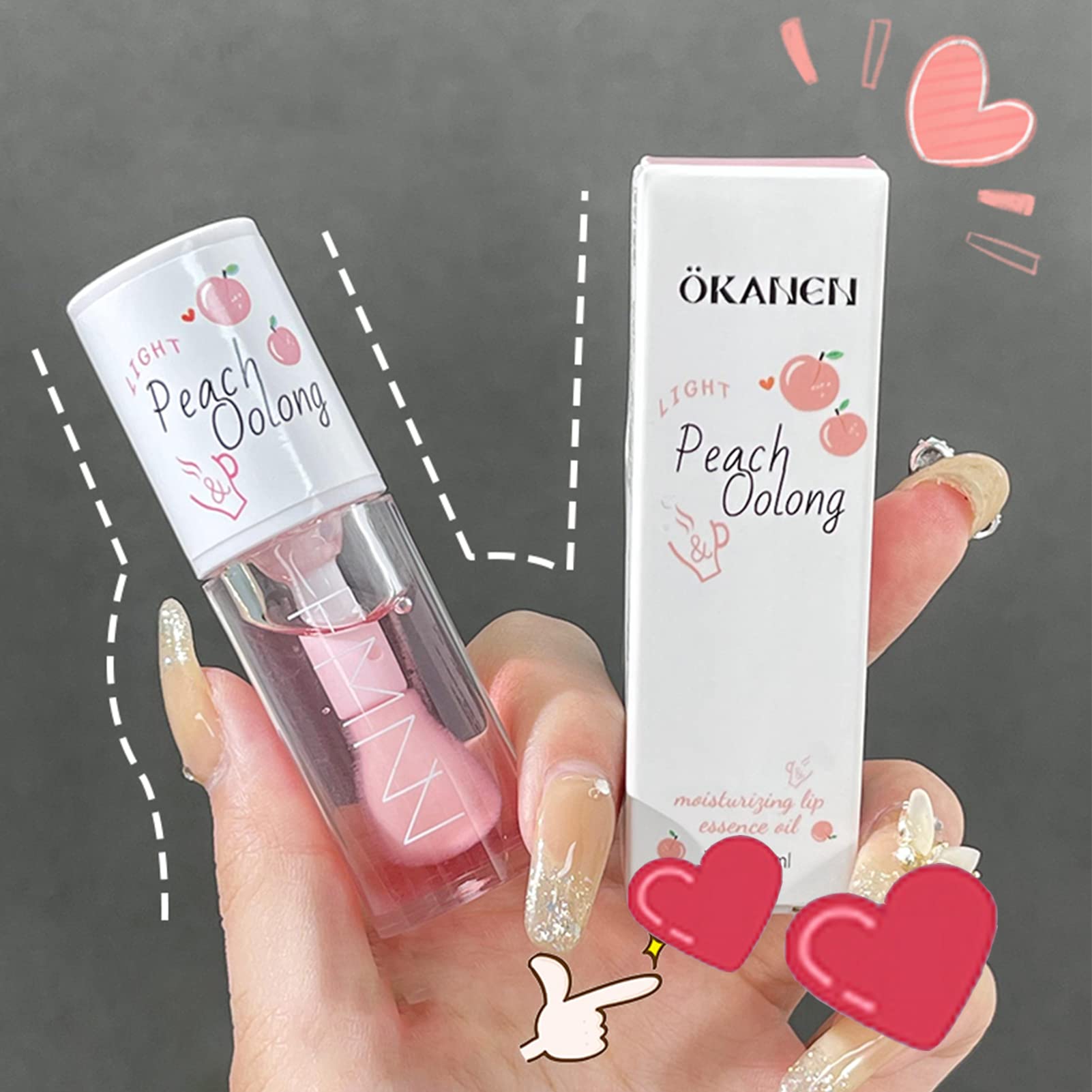 KTouler Crystal Jelly Moisturizing Lip Oil 2Pcs Hydrating Lip Gloss Set Plumping Lip Oil Balm Long Lasting Glow Oil Lip Care Tools (2Pcs, Crystal Lip Oil)