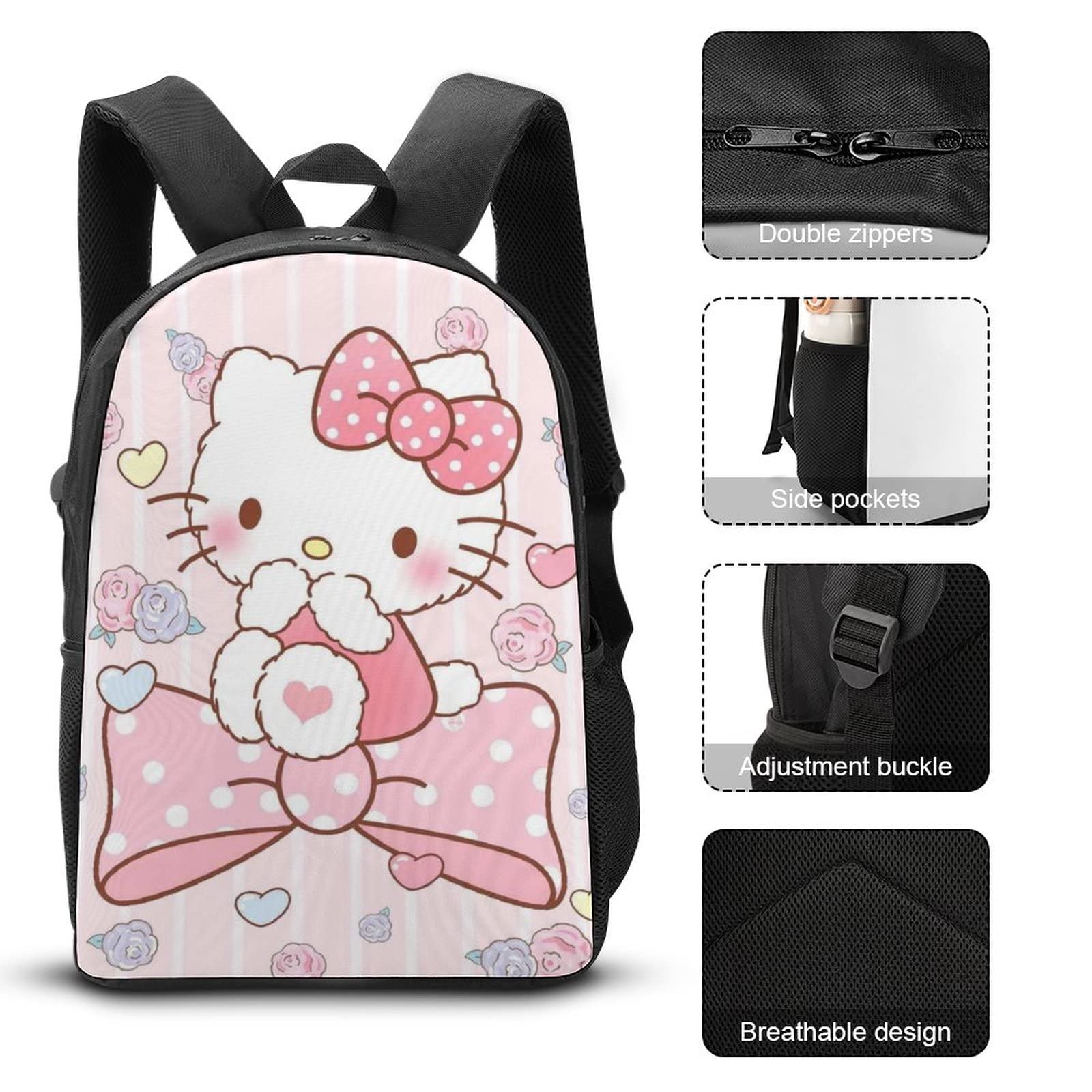 Dhucqze 3Pcs Lightweight Backpack Set Fashion Laptop Backpack Insulated Lunch Box Pencil Case Travel Shoulder Bag Daypack