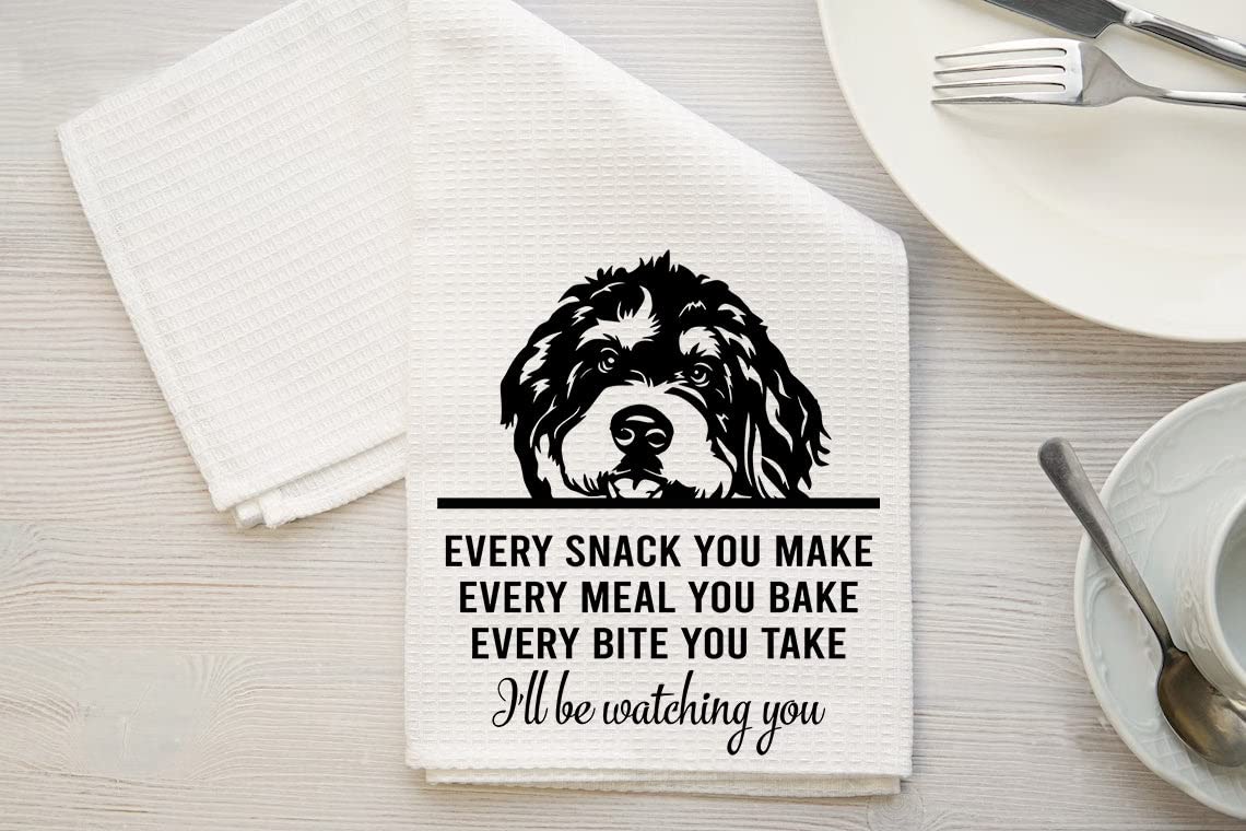 HTDesigns Bernedoodle Dog, Tea Towel, Every Snack You Make, Every Bite You Take, Kitchen Decor, Dish Towels, Bernedoodle Dog Mom, Bernedoodle Gifts, Waffle Weave Kitchen Towel