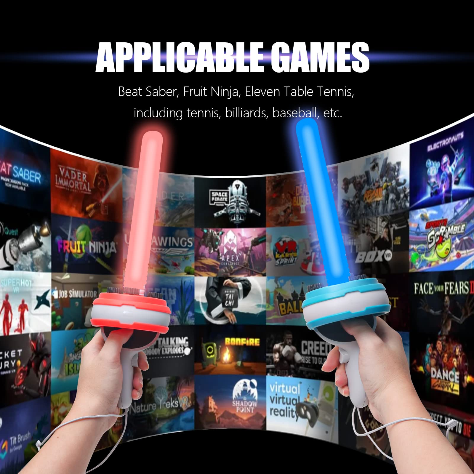 General Fantasy Beat Saber Oculus Quest 2 Accessories, Oculus Quest 2 Sword Grip,Oculus Quest 2 Holder, Holder Stand Compatible with Oculus Quest 2