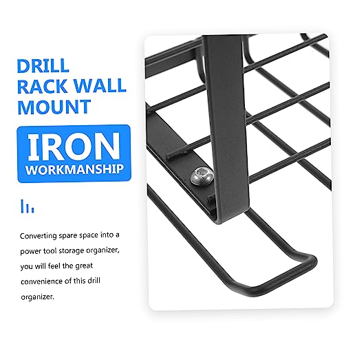 IMIKEYA Electric Drill Storage Rack Electric Tool Electrical Tools Garage Organizer Heavy Duty Shelves Power Screwdriver Cordless Power Tools Cordless Drills Drill Rack Carbon Steel Black