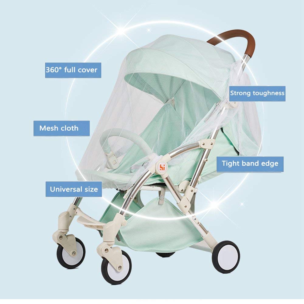 Diagtree 2 Pack Baby Mosquito Net for Strollers, Pack'n'Plays, Car Seat & Bassinets, Playpens & Cribs (2 Pack) (L)