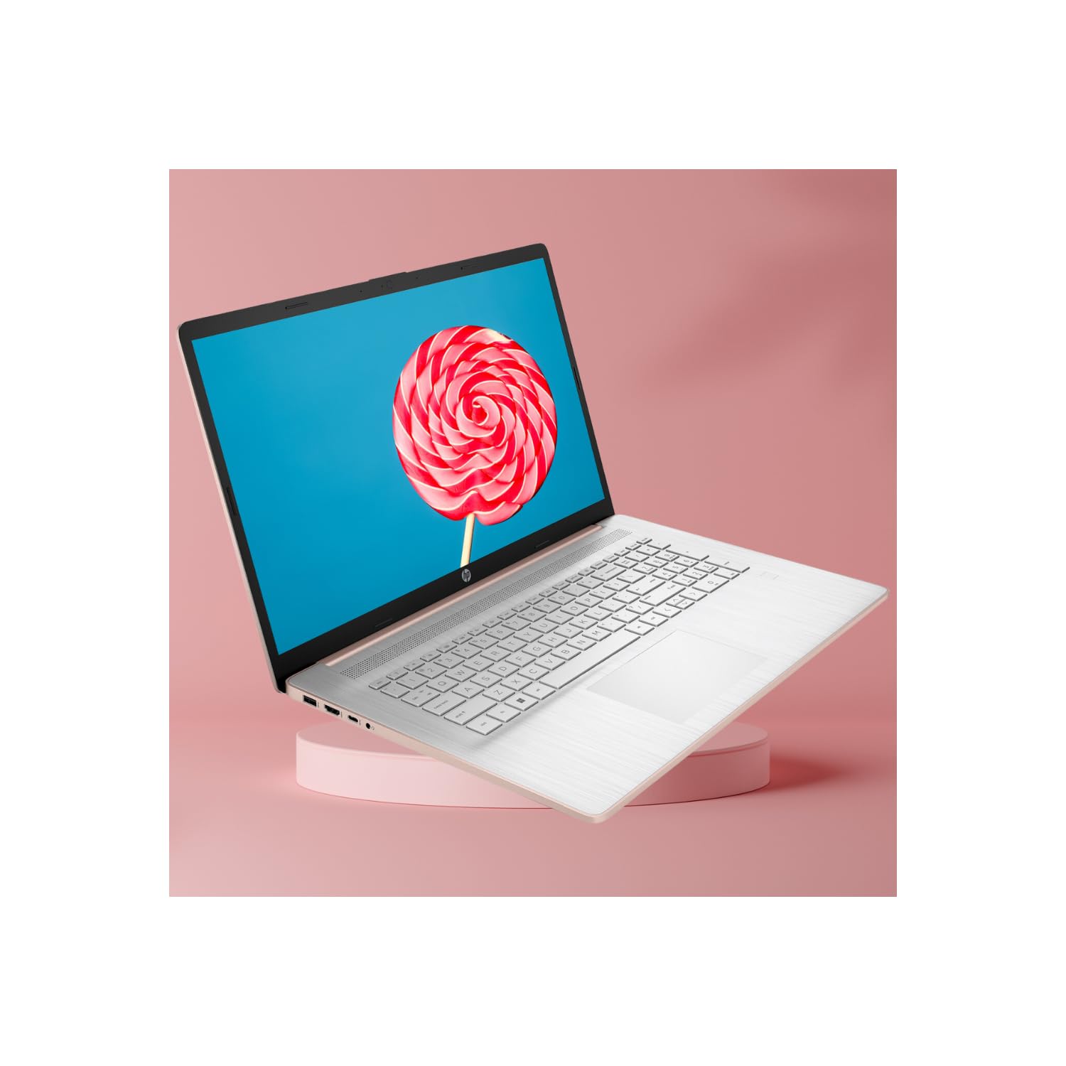 HP Essential 17t Buisness Laptop, 17.3" HD+ Touchscreen, Intel Core i7-1355U, 4GB RAM, 1TB SSD, Webcam, HDMI, Backlit Keyboard, Fingerprint Reader, Wi-Fi 6, Windows 11 Pro, Pale Rose Gold