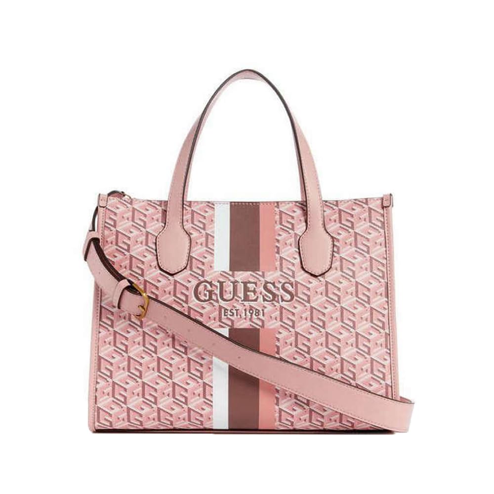 GUESS Silvana 2 Compartment Tote, ICE Blue Logo