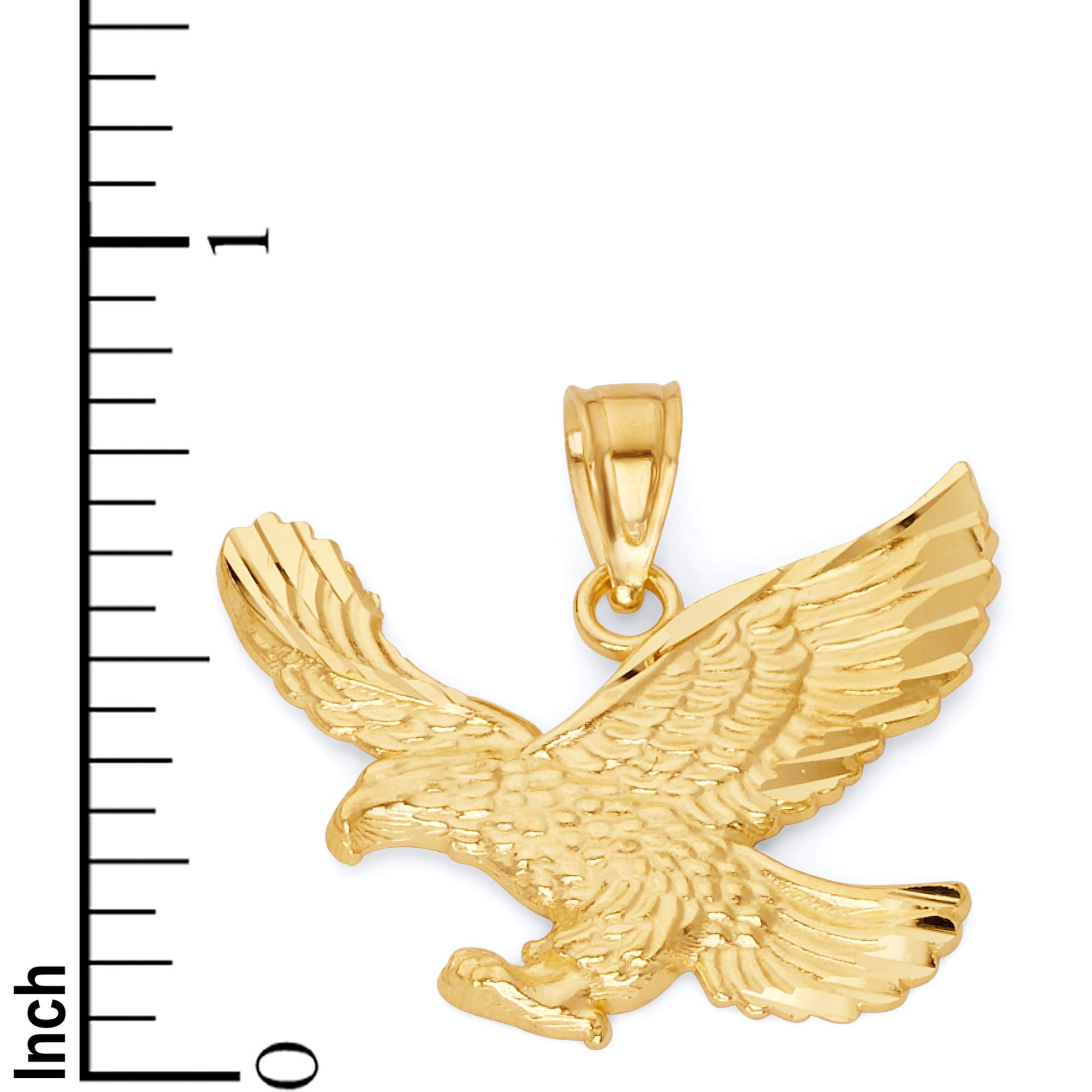 Generic 10k Real Solid Gold Dainty Eagle Pendant Symbol of Strength, Freedom, and Courage, Animal Jewelry, Yellow
