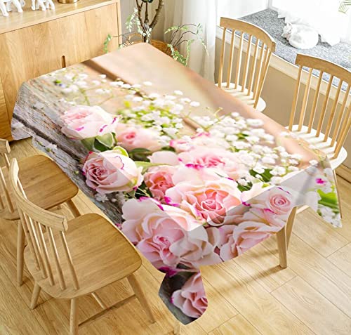 Home Christmas Decoration Nature Flowers Cute Cartoon Pattern Tablecloth New Year Long Tablecloth Wedding Decor Table A1 140x210cm