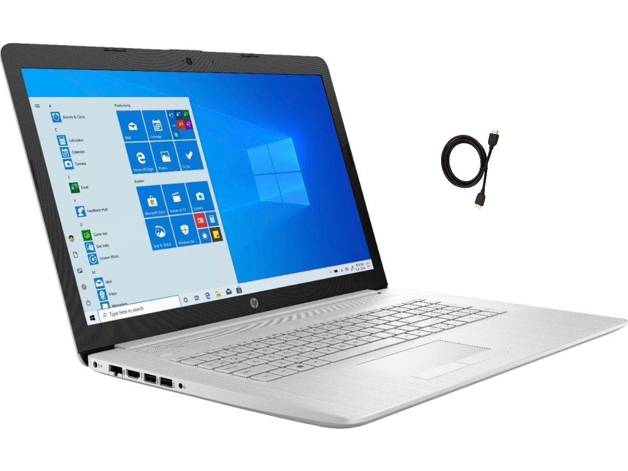 HP Newest 17.3" FHD IPS Premium Business Laptop, 11th Gen Intel 4-Core i5-1135G7 Upto 4.2GHz, 32GB RAM, 512GB PCIe SSD, Intel Iris Xe Graphics, Backlit KB, Windows 11 Pro + HDMI Cable, Silver