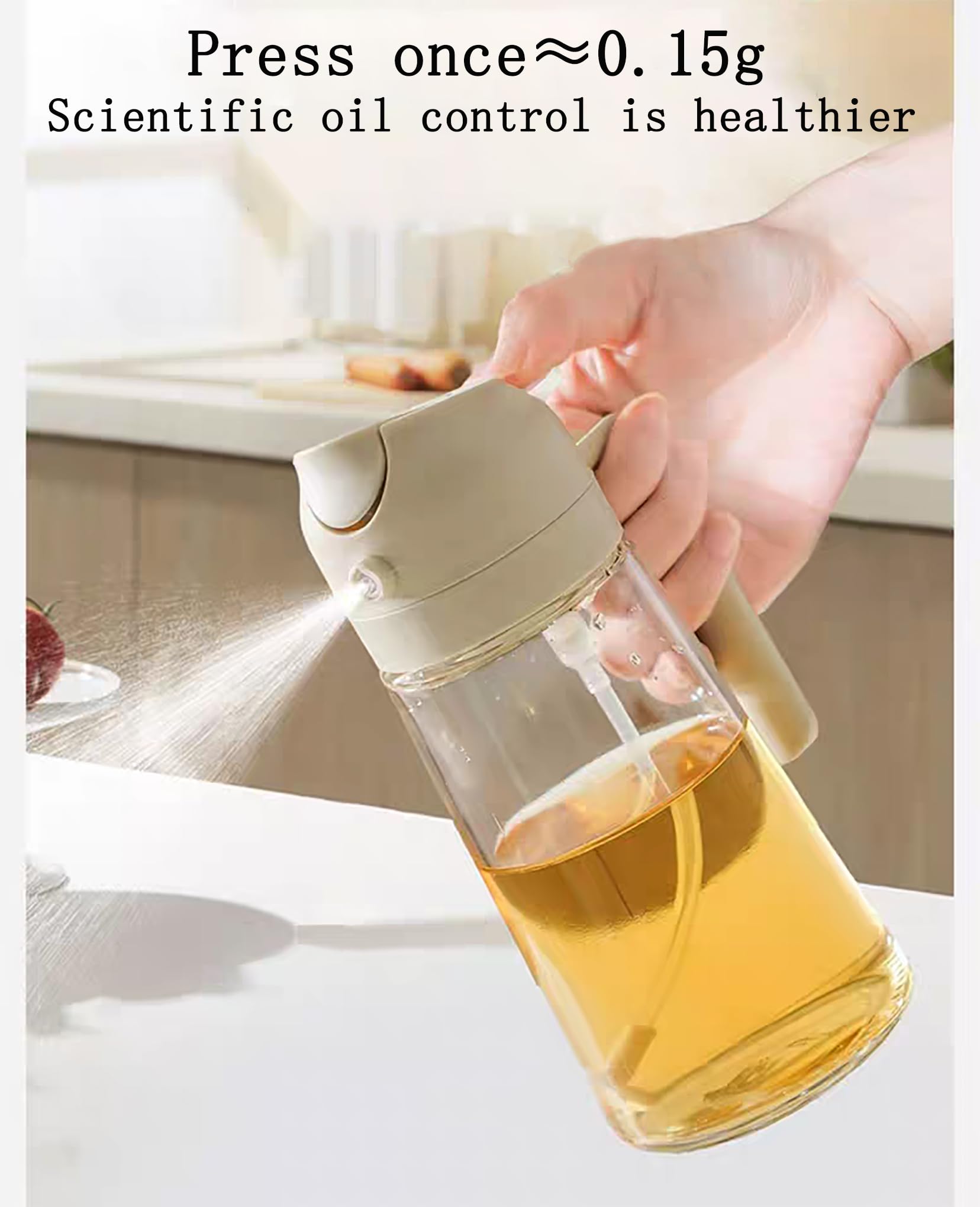 GLBEAR 16oz Olive Oil Dispenser, 2 in 1 Oil Sprayer for Cooking,470ml spray bottles,oil dispenser for kitchen,Salad,BBQ
