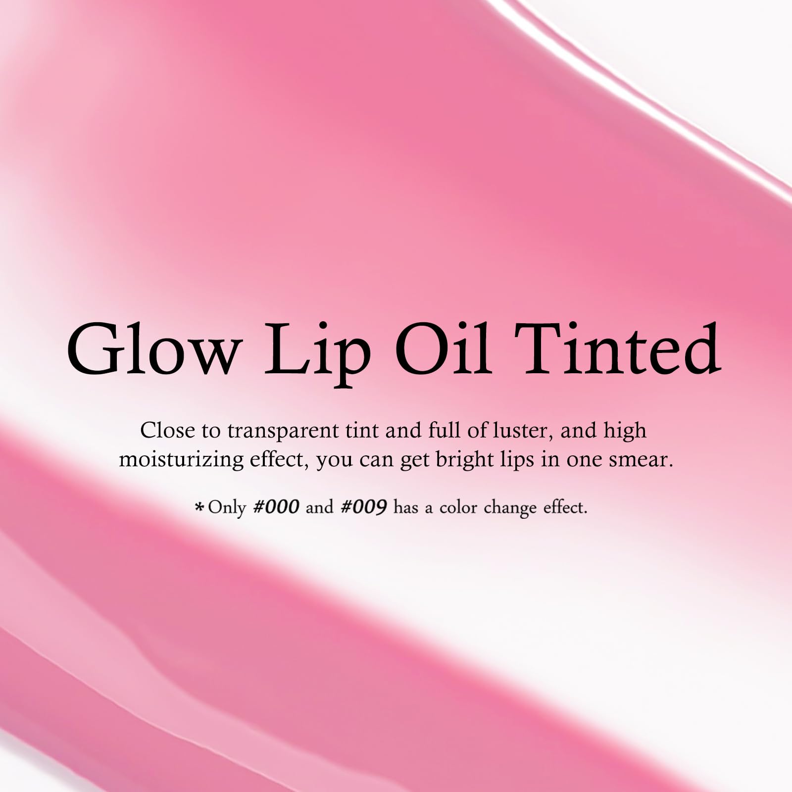 KYDA Hydrating Lip Glow Oil, Moisturizing Lip Oil, Glossy Transparent Plumping Lip Gloss, Tinted Lip Oil for Lip Care and Dry Lips-Pink