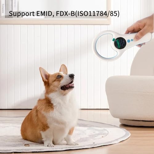 ljhnba Microchips Scanner ISO11784/85/FDXB/EMID 500pcs Records Data Storage Microchips Scanner Reader for Animal