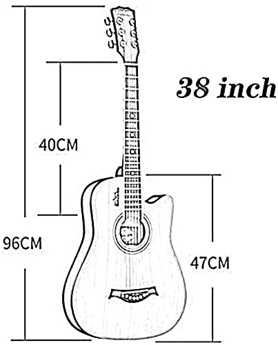 Guitar Kit, String Instrument Electronic Guitar Acoustic Guitar Beginner Ballad Guitar Student Metal String Basswood Rock Instrument Waterproof Backpack,38 Inches (Color : A-Brown, Size : Long-96cm