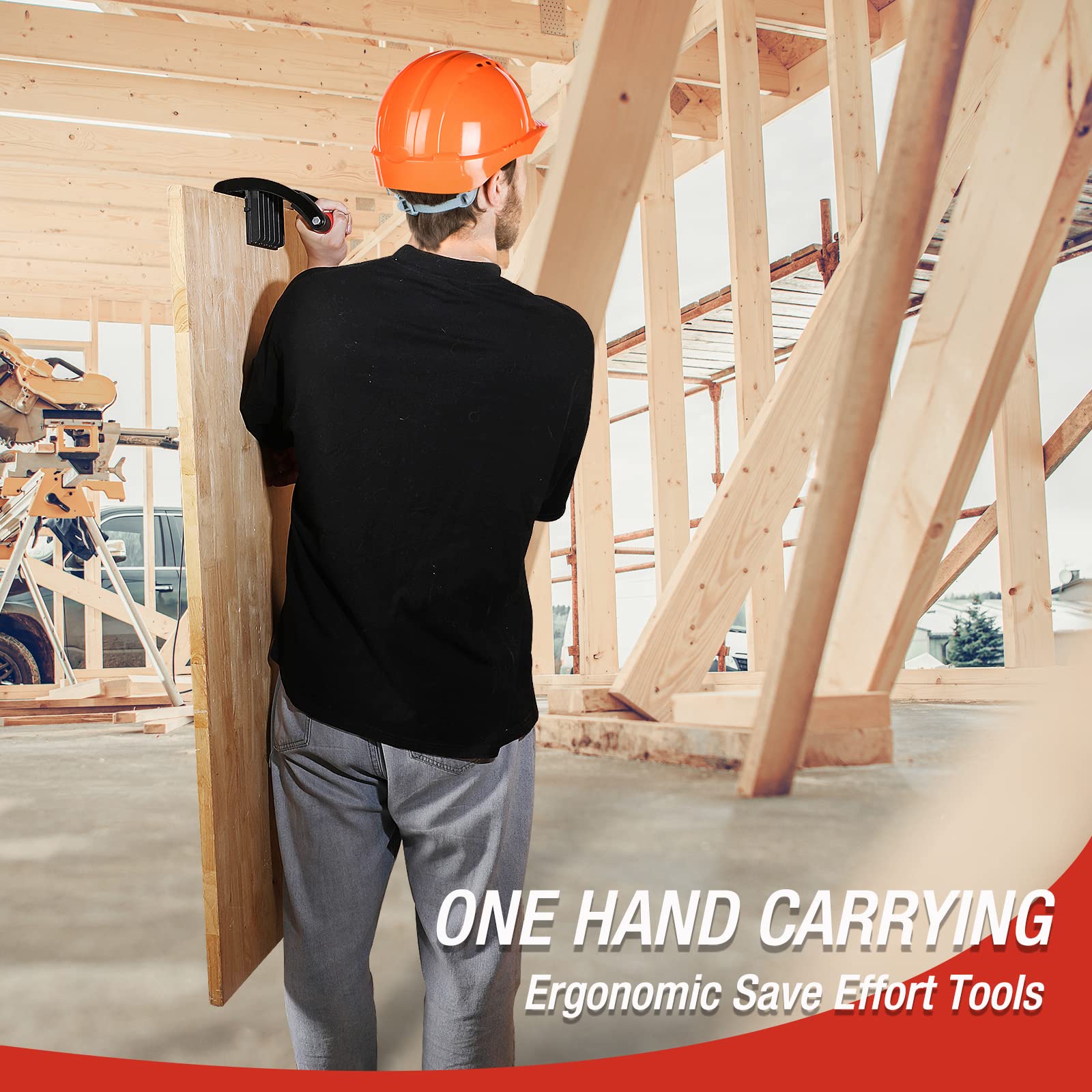 Goldblatt 2 Pack Panel Carrier, Plywood Lifting, Drywall Carrying Tool for Wood, Synthetic Cement Board - Clamping Thickness up to 3/4 inch