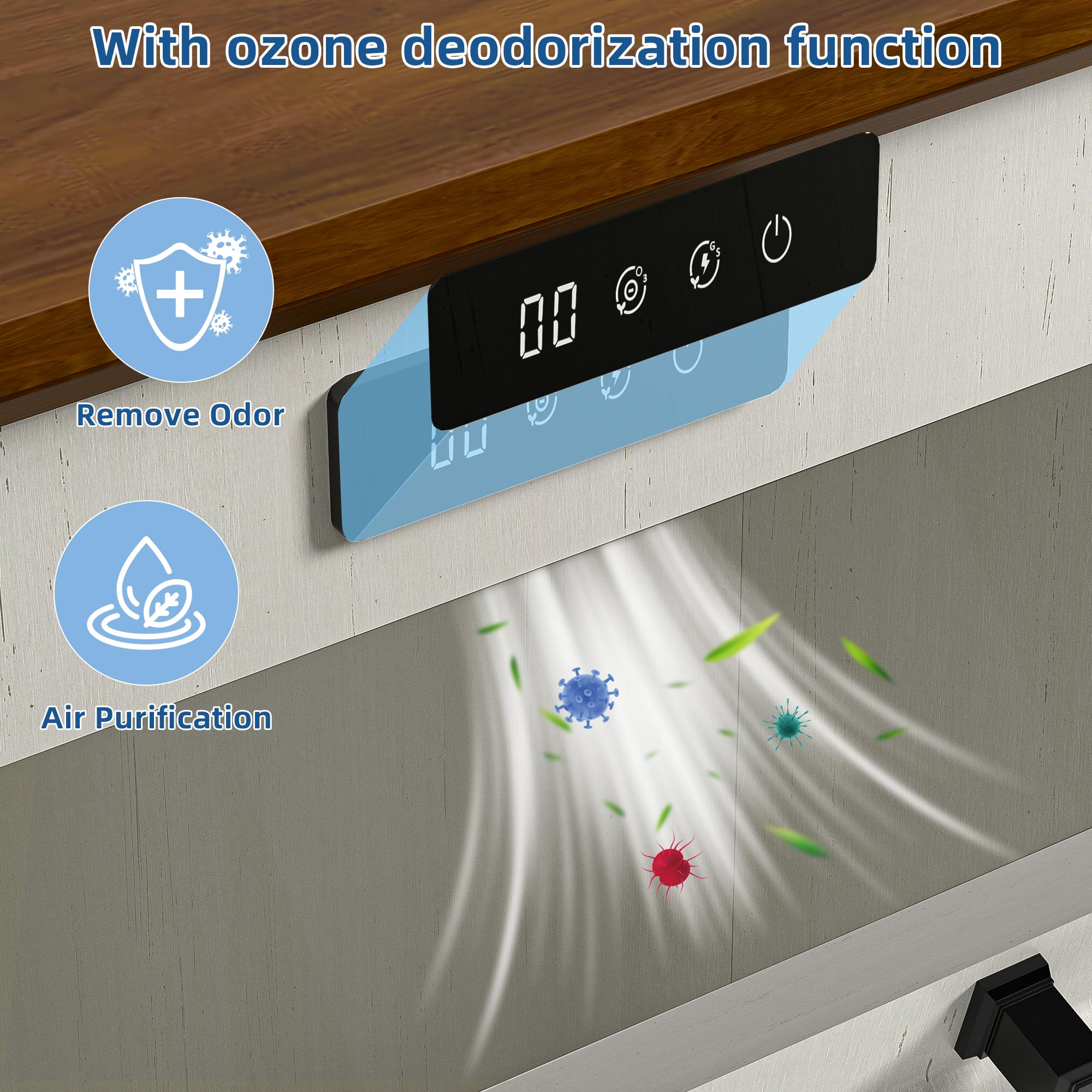 OUTGUAVA 13 Gallons Tilt Out Trash Cabinet Free Standing Kitchen Trash Bin Cabinet Recycling Garbage Cabinet with Deodorizing Function Pet Proof Trash Can Holder for Kitchen Living Room, Antique White