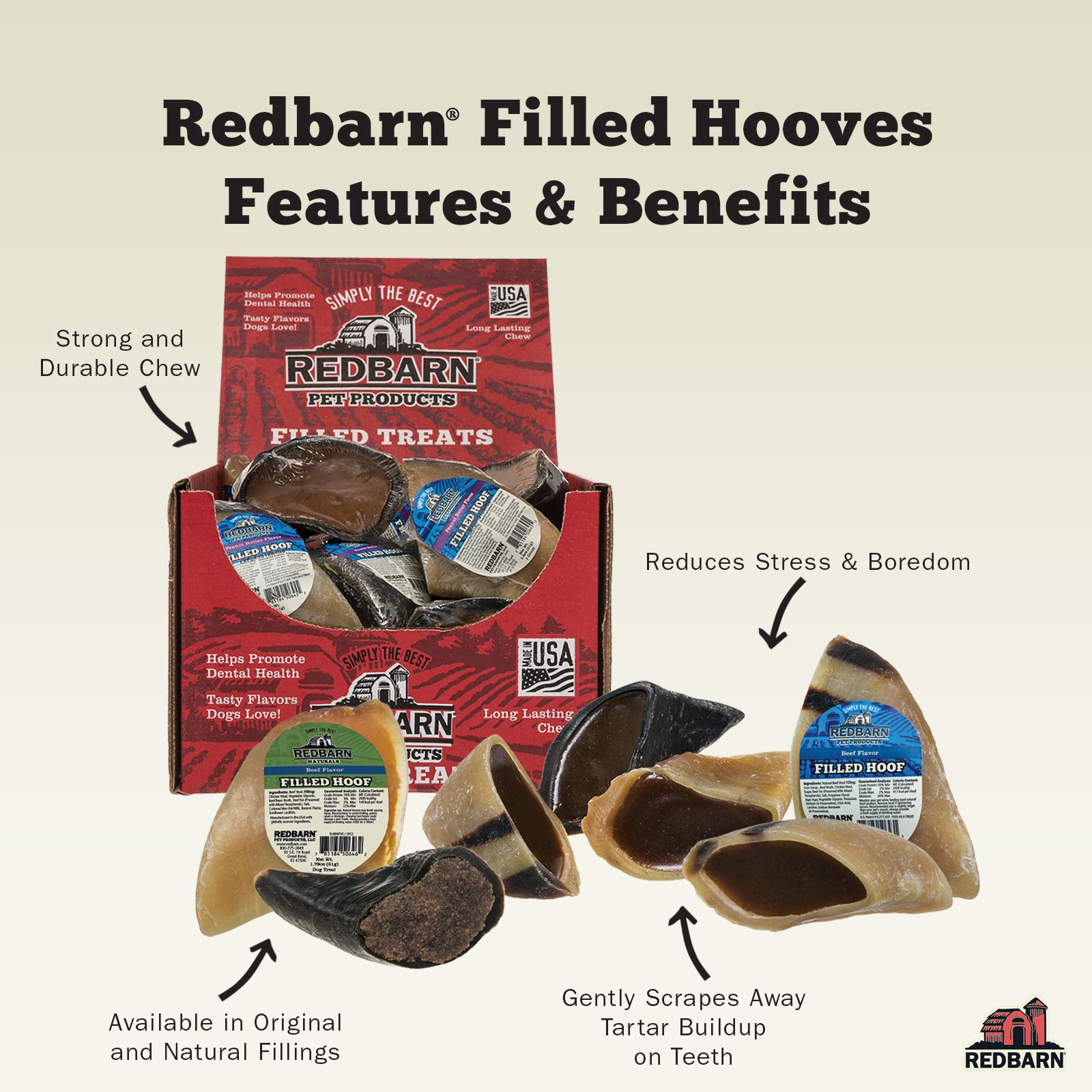 Redbarn Filled Hooves-Peanut Butter (10-Count)