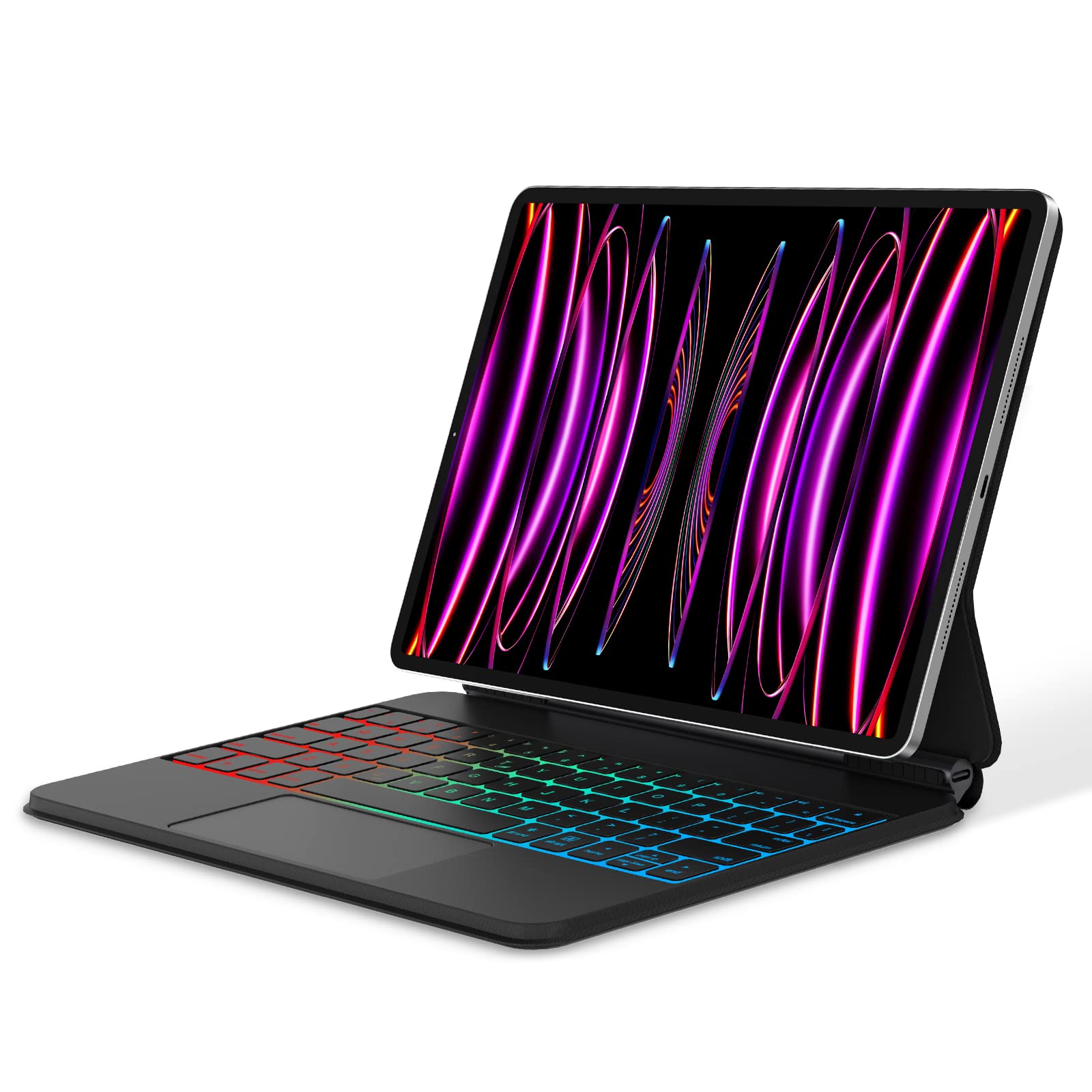 KVAGO Magic Keyboard for iPad Pro 11-inch (4th, 3rd, 2nd and 1st Generation) and iPad Air (5th and 4th Generation), Smart Trackpad, Wireless, 7 Colors Backlit, Magic Keyboard Case, Ultra-Thin, Black