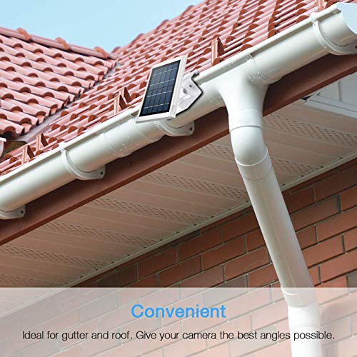 HOLACA Weatherproof Gutter Mount for Ring Solar Panel- Wall Mount Bracket Outdoor Mount Accessories for Ring Solar Panel (White)