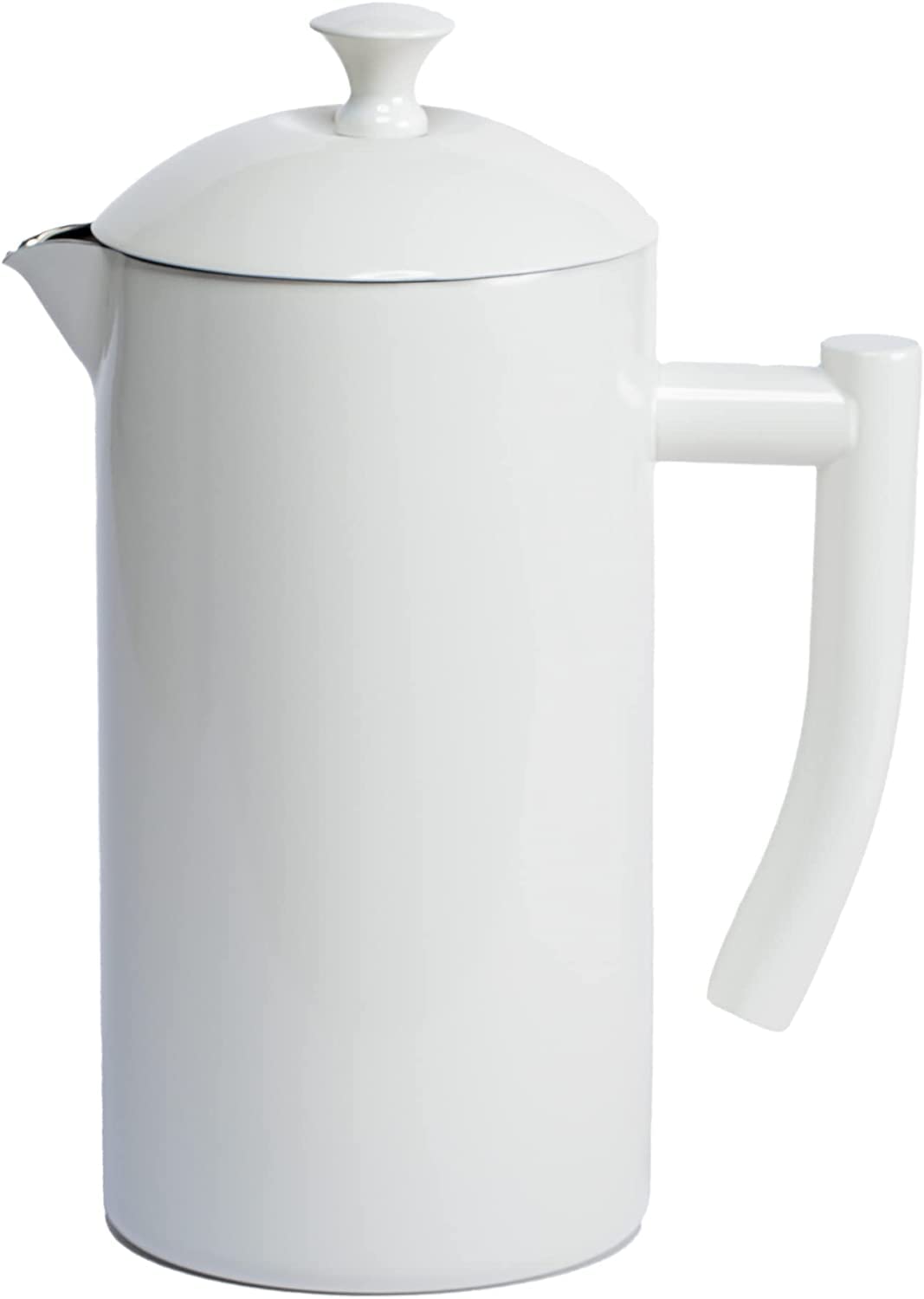 Frieling Double-Walled Stainless Steel French Press Coffee Maker - Snow White - 34 fl oz - Camping French Press Coffee Maker