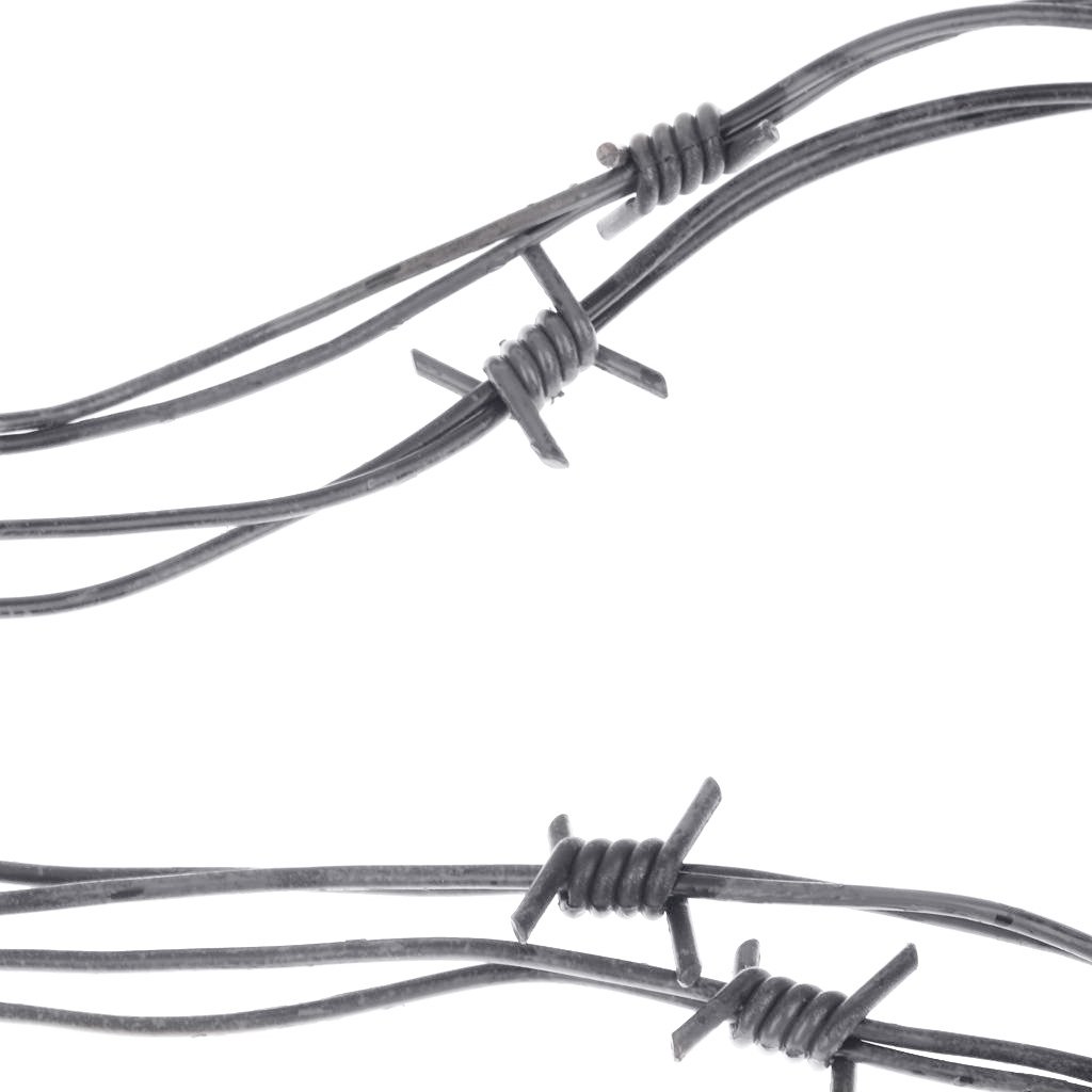 Nicky Bigs Novelties 8' Fake Silver Barbed Barb Wire Halloween Decoration Wire Prop Gray Garland