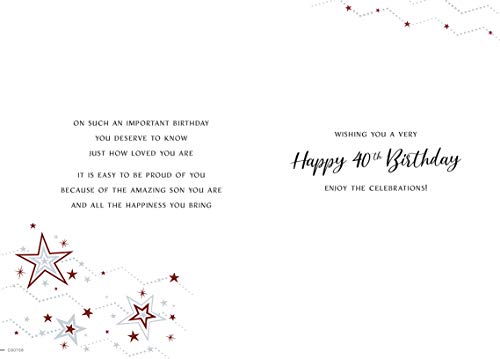 Regal Publishing Modern Milestone Age Birthday Card 40th Son - 9 x 6 inches -