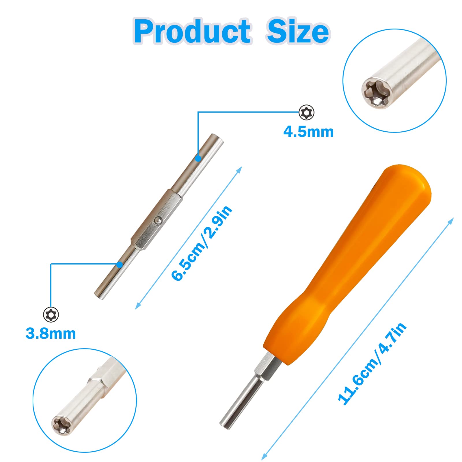 Gamebit Screwdriver, 4.5mm 3.8mm Gamebit Screwdriver Gamebit Screwdriver Set with Double-End Bit for Opening Nintendo, Sega Consoles, Game Cartridges, NES,SNES,N64, GameBoy, GameCube, Virtual Boy