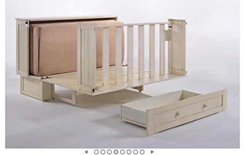 Night & Day Furniture MUR-CLV WH and MND-GMF-TRI-QEN Murphy Cabinet Bed with Mattress, Queen, White