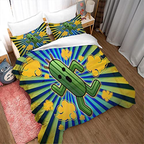 MARRKT Last Fantasy Game FF Cloud Tifa Aerith Duvet Cover Set, 100% Microfiber Bedding Set, Skin-Friendly 3 Piece Comforter Cover Set for a Comfortable Sleep (06,Queen 90x90inch)