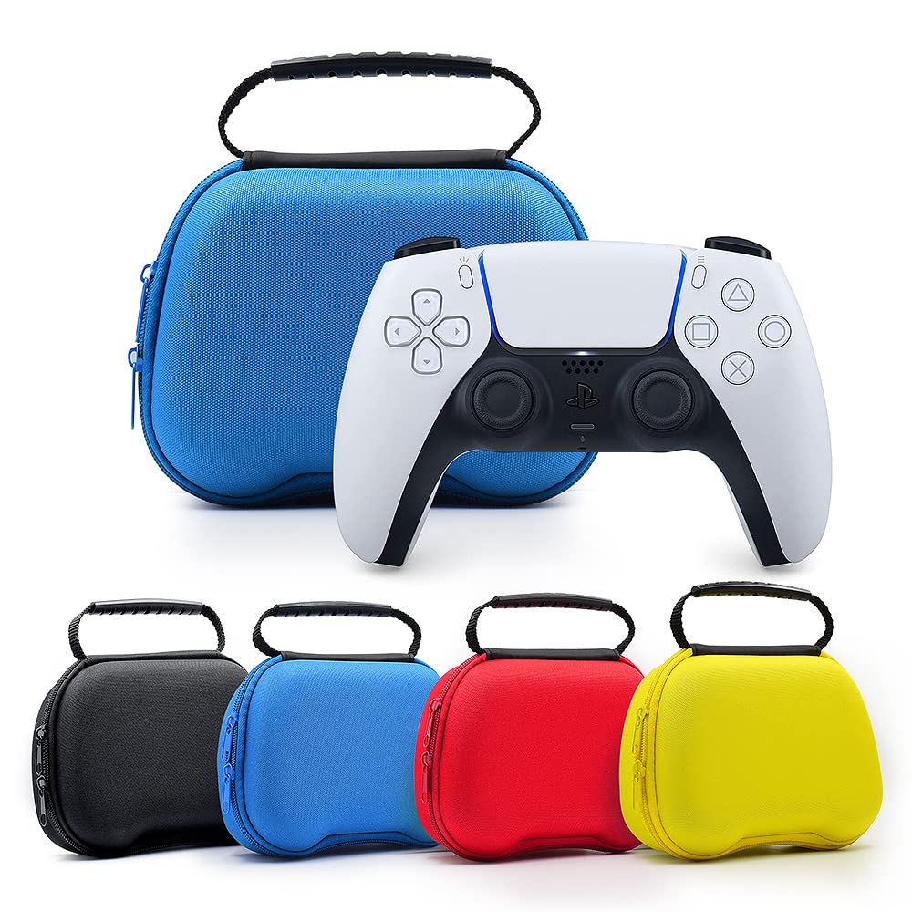 Gamepad Storage Case Travel Bag with Mesh Pocket,Controller Hard Shell Handbag Protection Holder For For PS5/PS4/S_witch Pro,18*15*8cm (Red)