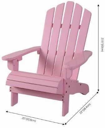 Generic Pink Small Mini Adirondack Chair 20 L 23 W Painted Solid Wood