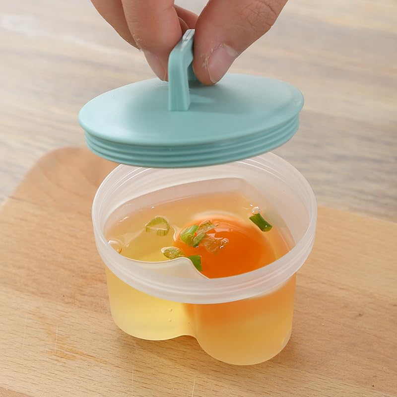 MASINIES 4 Pcs Egg Cooker, Egg Poacher Cups Non-stick Egg Boiler, Hard Boiled Egg Maker Breakfast Egg Cook Cups, Fast Poaching Egg for Breakfas (#2)