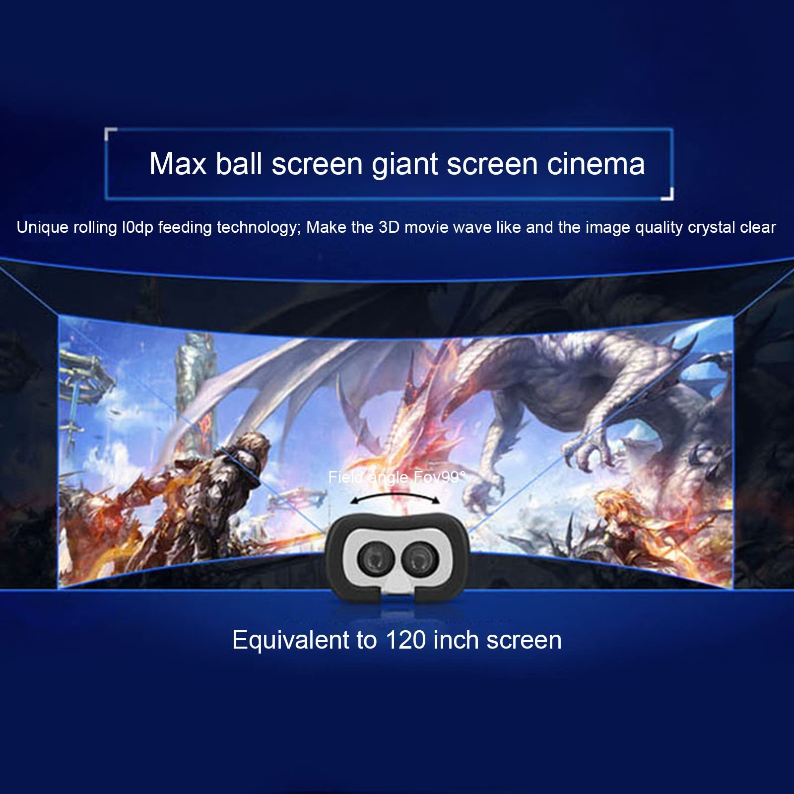 Gaming 3D VR Headsets Stylish and Comfortable VR Headsets Easy to Use and Foldable VR Headsets Fatigue and Protect Their Eyesight VR Headsets Compatible with iOS& Android
