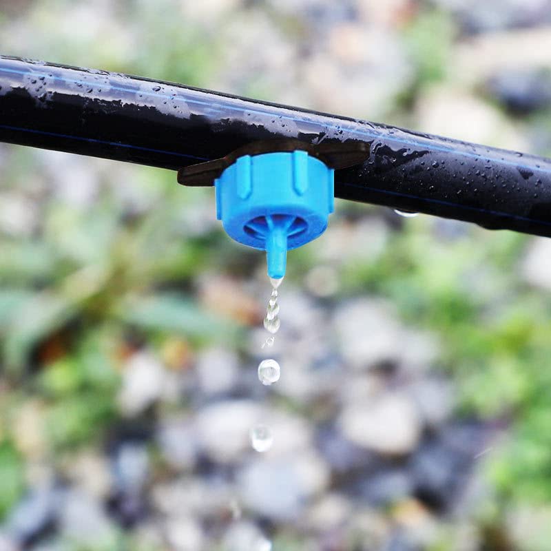 La Farah 2 GPH Pressure Compensating Drippers,Drip Irrigation Drippers/Emitters for 1/4 Inch Drip Irrigation Tubing, Yellow (50-Pack)