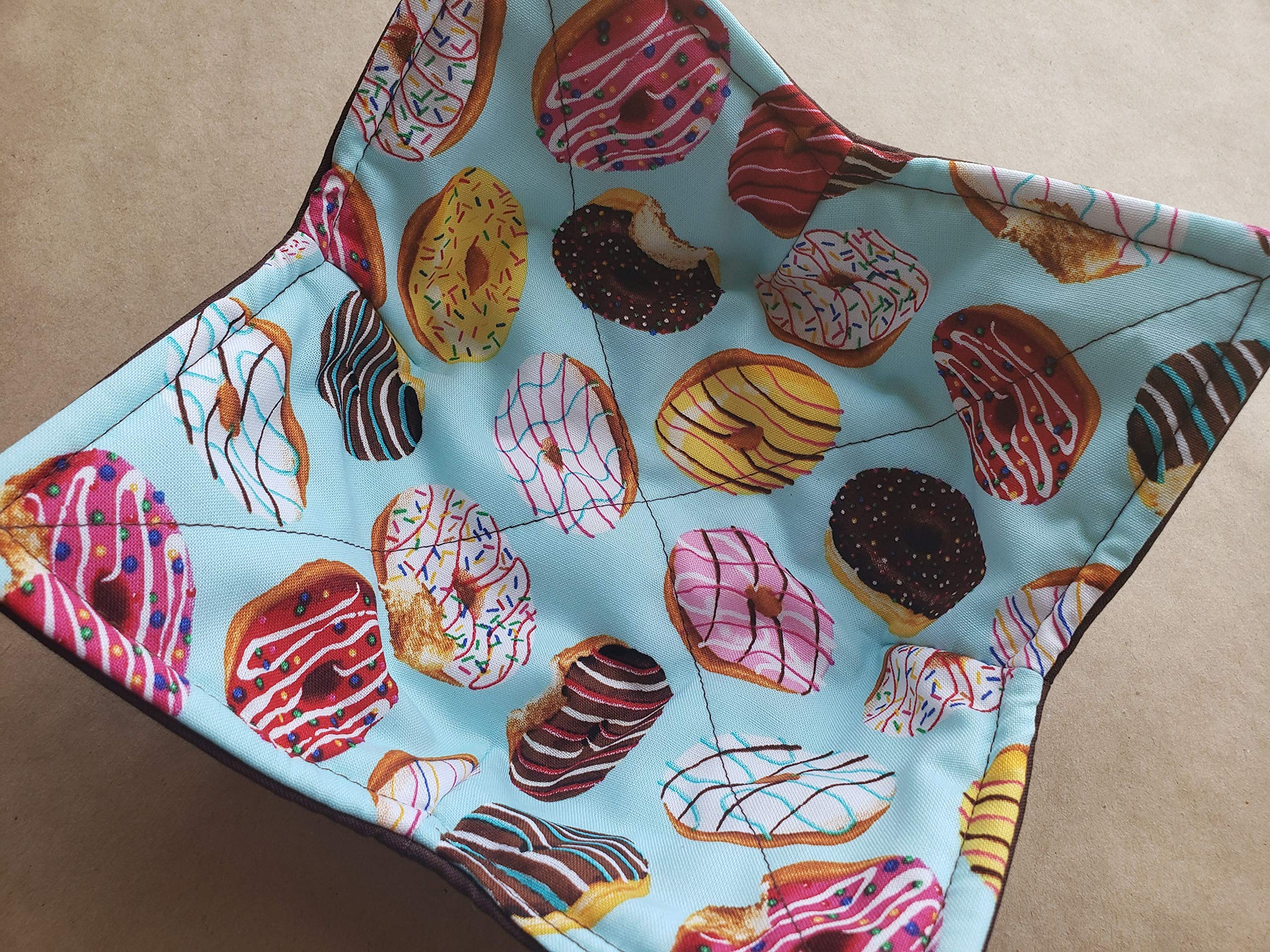 Frosted Donuts Microwave Cozy Sweet Treat Reversible Microwaveable Bowl Holder Doughnut Themed Gifts